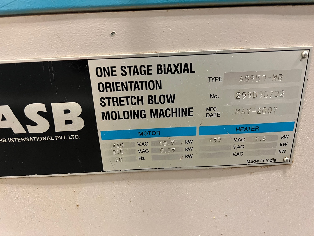 Nissei Model ASB-50 MB PET Injection Stretch Blow Molding Machines ...